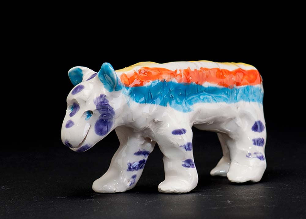 Pottery Bear 11 one of a large set of glazed ceramic bear sculptures in ...