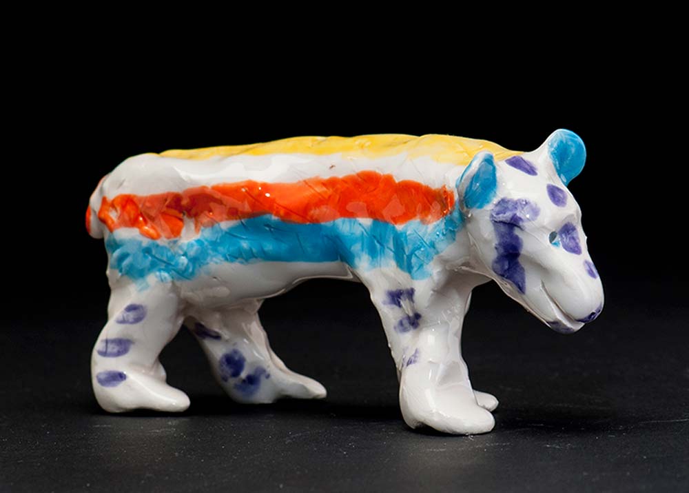 Pottery Bear 12 one of a large set of glazed ceramic bear sculptures in ...