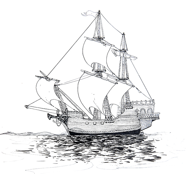 The Sea Burd in full sail is shown in Chapter 9 of "The Burdz of Burdle ...